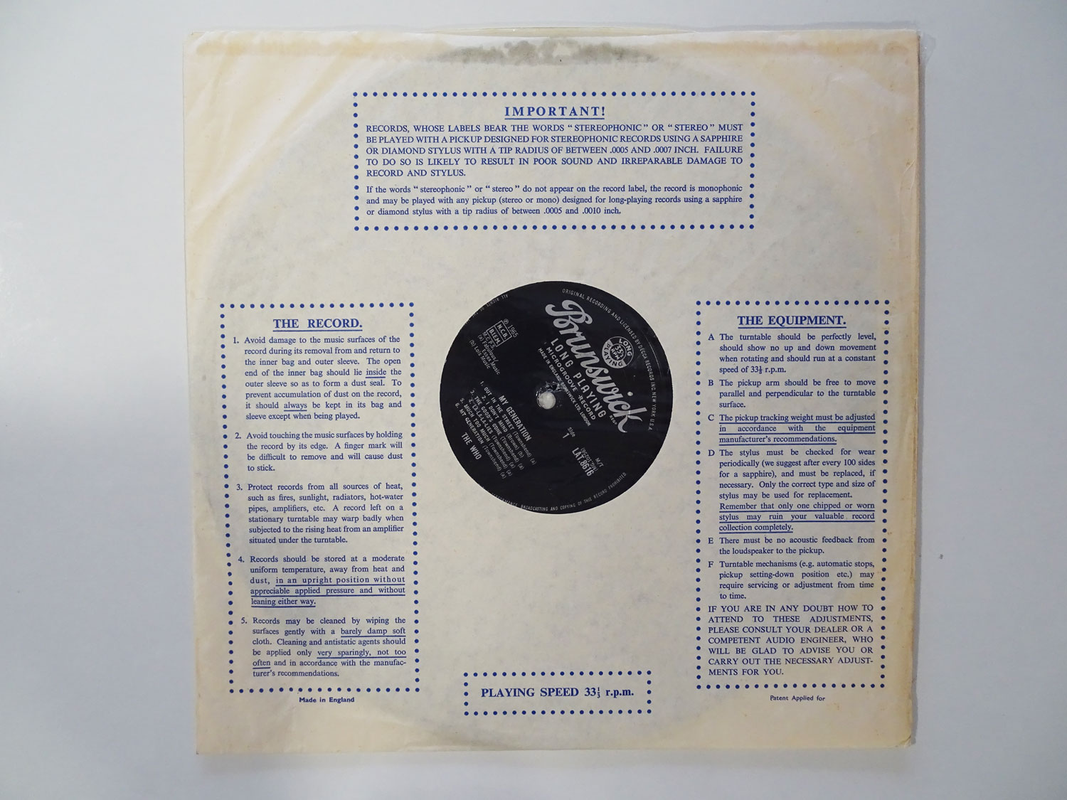 First Copy Of The Who's 1965 My Generation Album Sells For £11,000