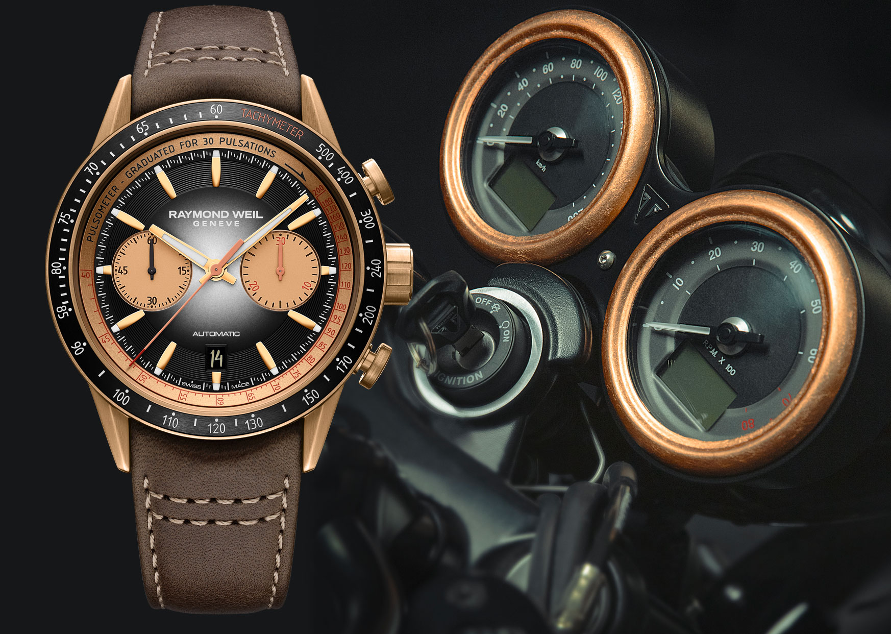 Raymond Weil's Motorbike Inspired Freelancer Chronograph Bi-Compax 7780