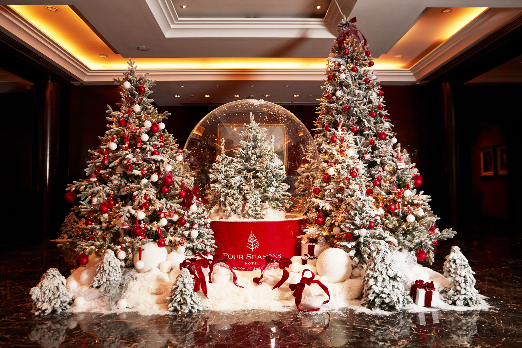 Four Seasons Hotel London Installs A Life-size Snow Globe In Its Lobby