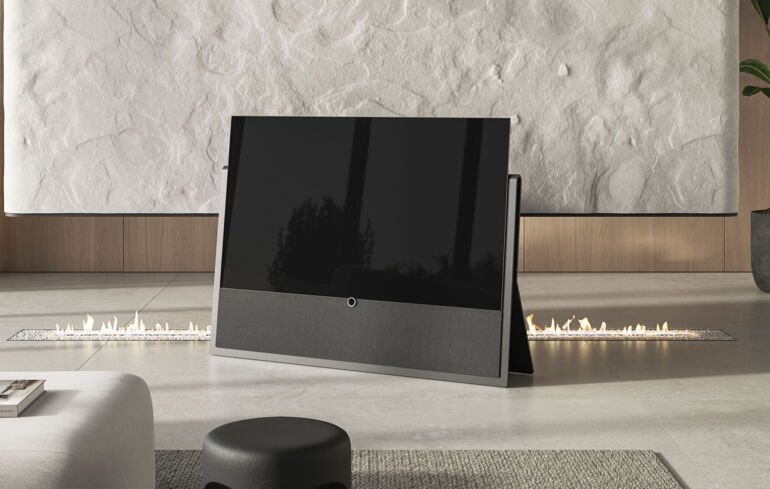 The Loewe Iconic, A New 4K OLED TV Made From Recyclable Syno-Stone