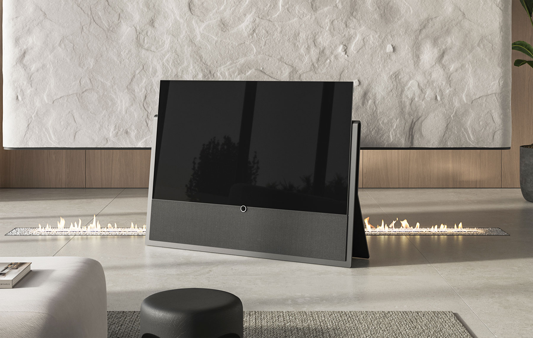 The Loewe Iconic, A New 4K OLED TV Made From Recyclable Syno-Stone